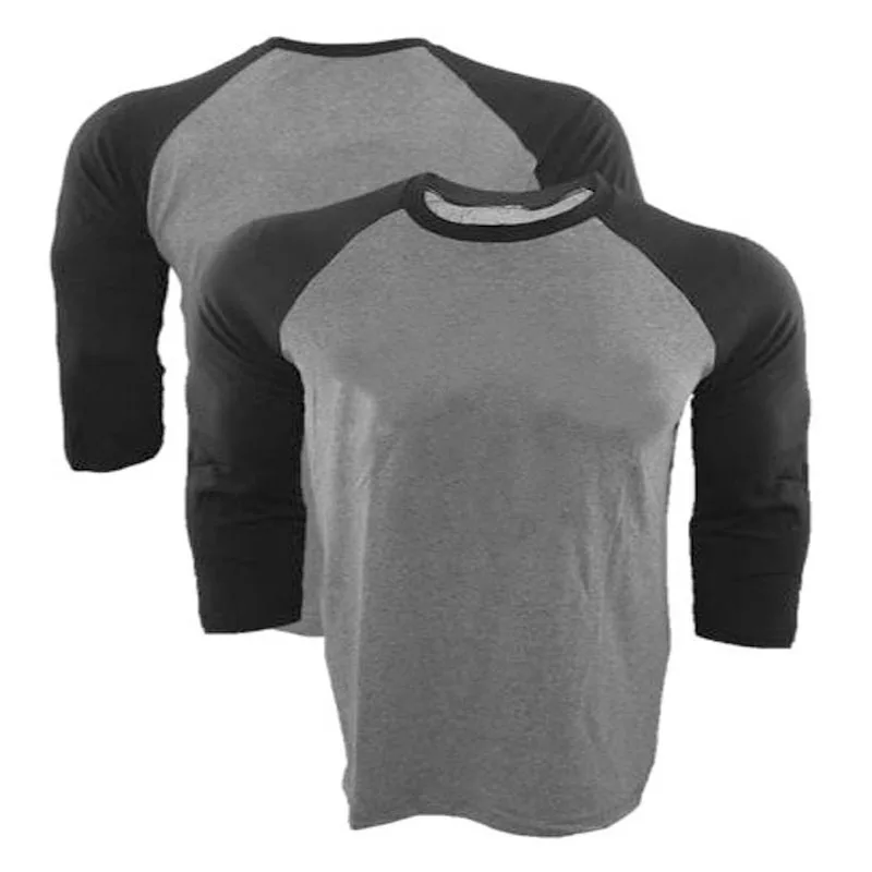 Laukexin Custom Personalized Dark Grey Black Long Sleeve Raglan T