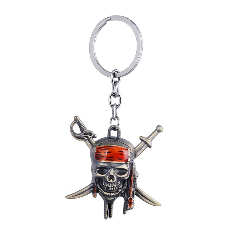 Classic Movie Pirates of the Caribbean Skull Keychain Men DIY Jewelry ...