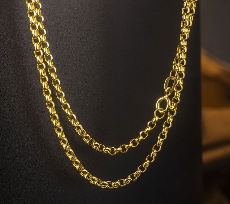 Authentic Solid Yellow Gold Chain Necklace/ Cable Chain Necklace/ 2.11g ...