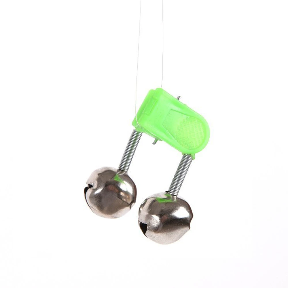 50Pcs 4.5cm Outdoor Twin Bells Ring Fishing Rod Clamp Bite Lure Alarm ...