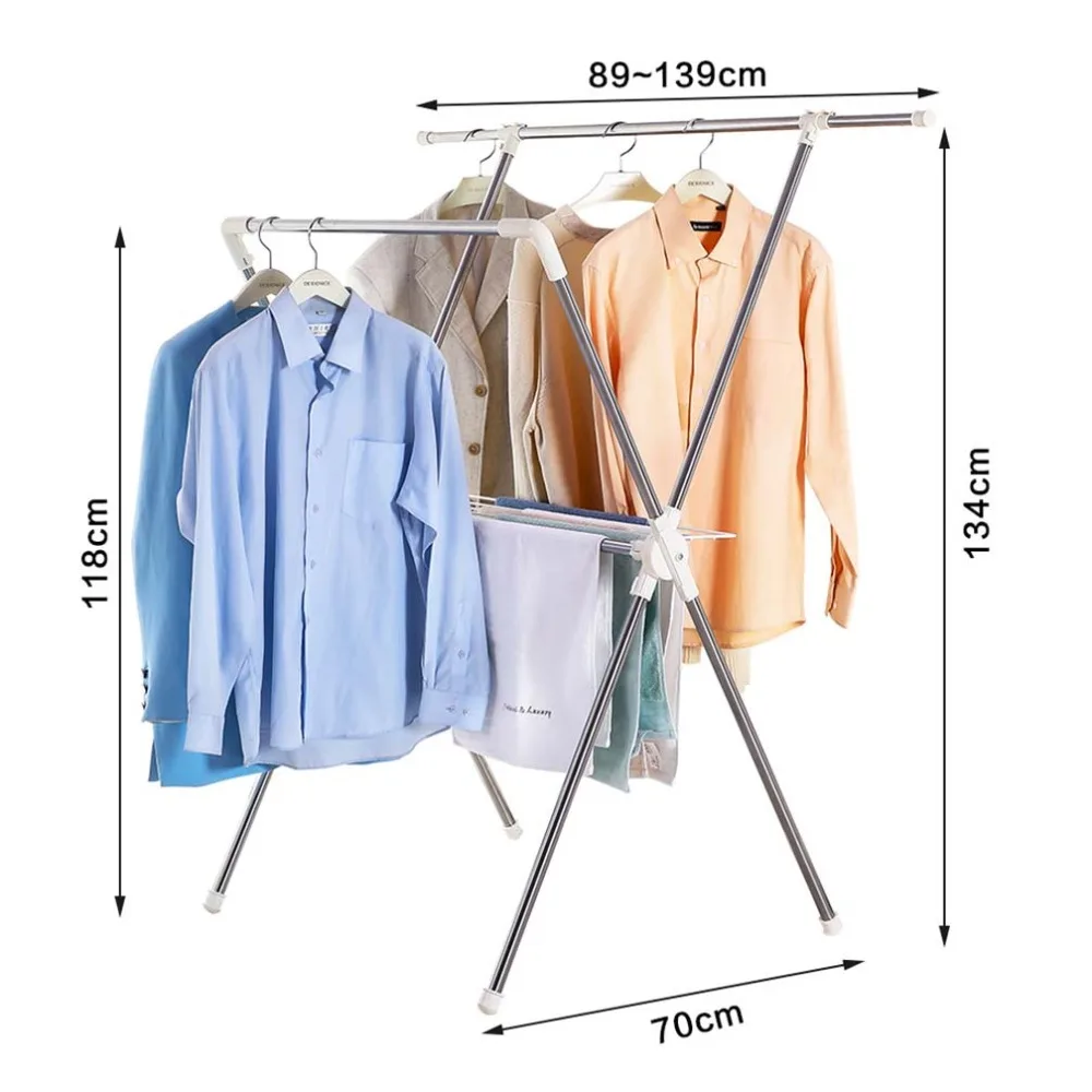 Perchero colgante plegable para ropa en forma de X para interiores y ...