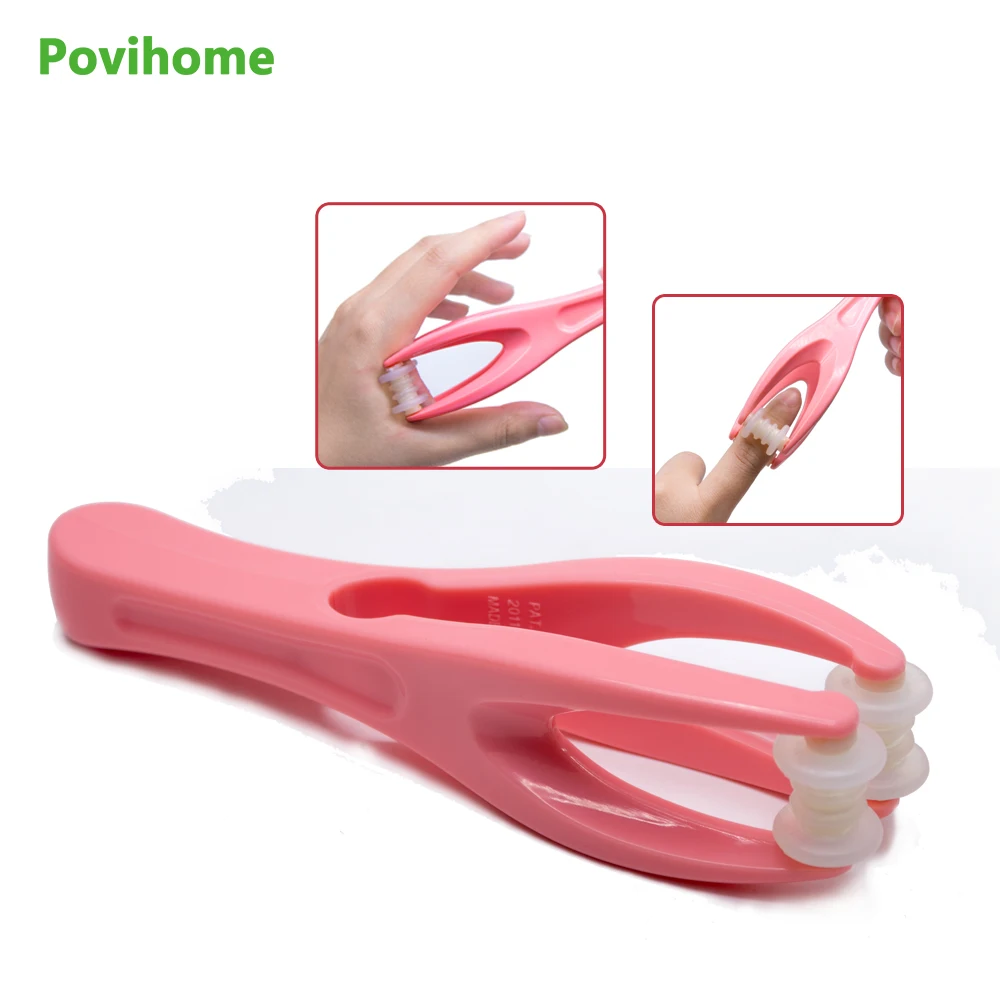Finger Joints Massager Stress Relief Plastic Care Relax Double Rubber Roller Massage Hand