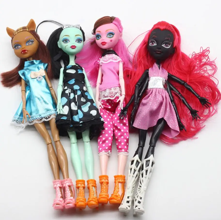 4pcs Fasion Monster Dolls Draculaura/Clawdeen Wolf/ Frankie Stein ...