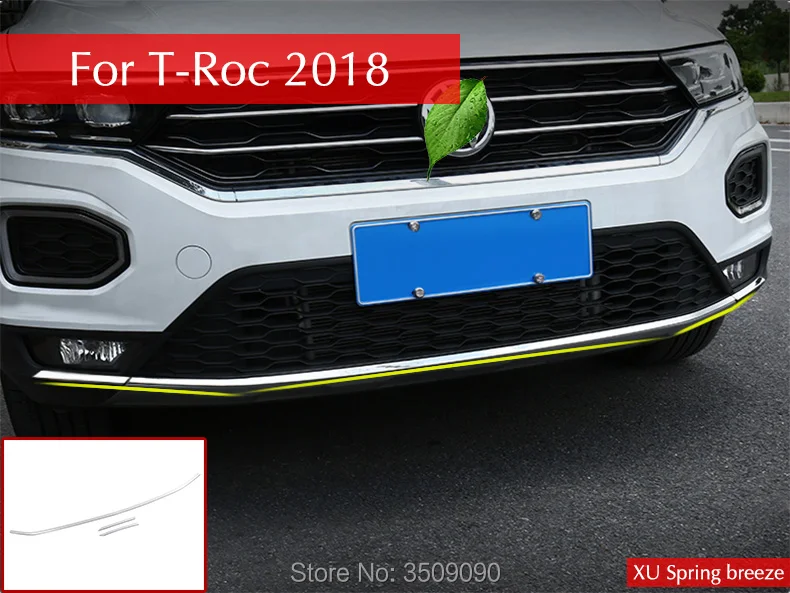 for VW T roc Troc 2017 2018 2019 Car Front Bottom Bumper Molding Racing ...