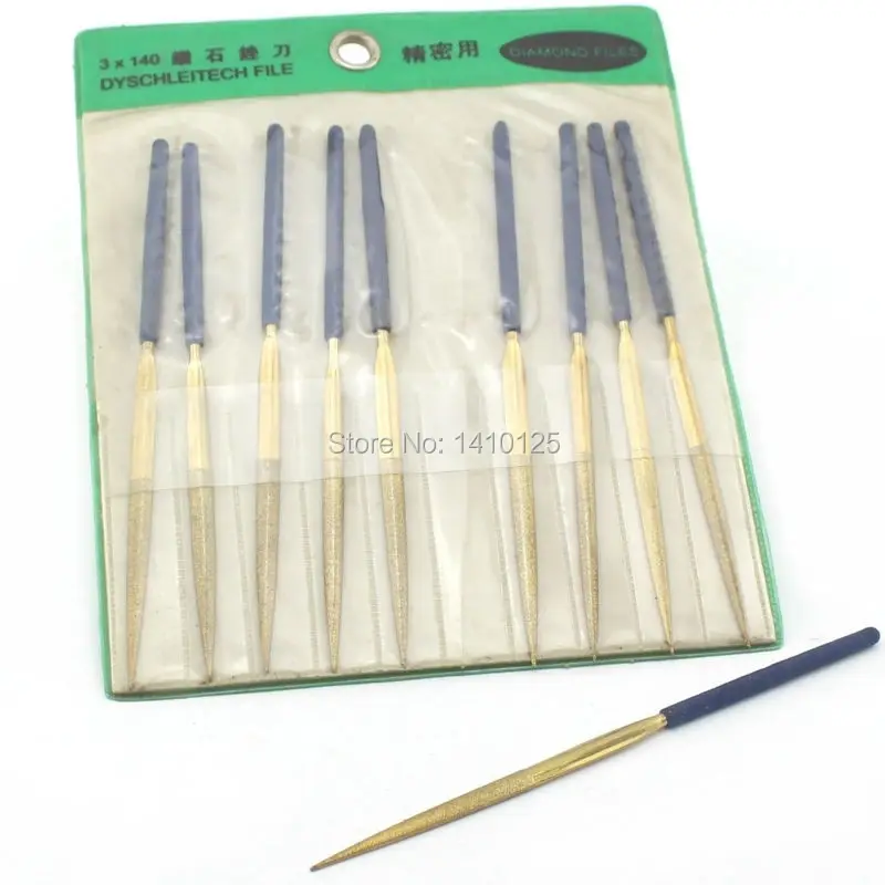 10Pcs 5 1/2" 140MM x 3MM HALF ROUND Diamond Coated Needle Saw Files ...