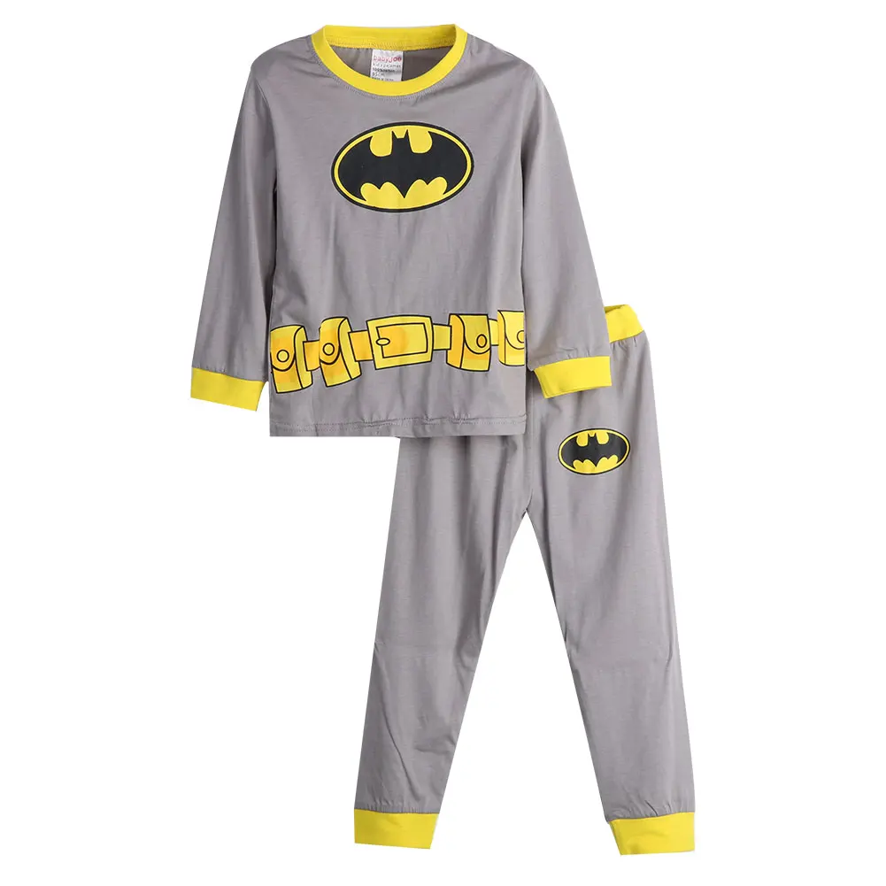 2pcs Children Set Baby Boy Kid Batman Clothes Sleepwear Grey Catton ...