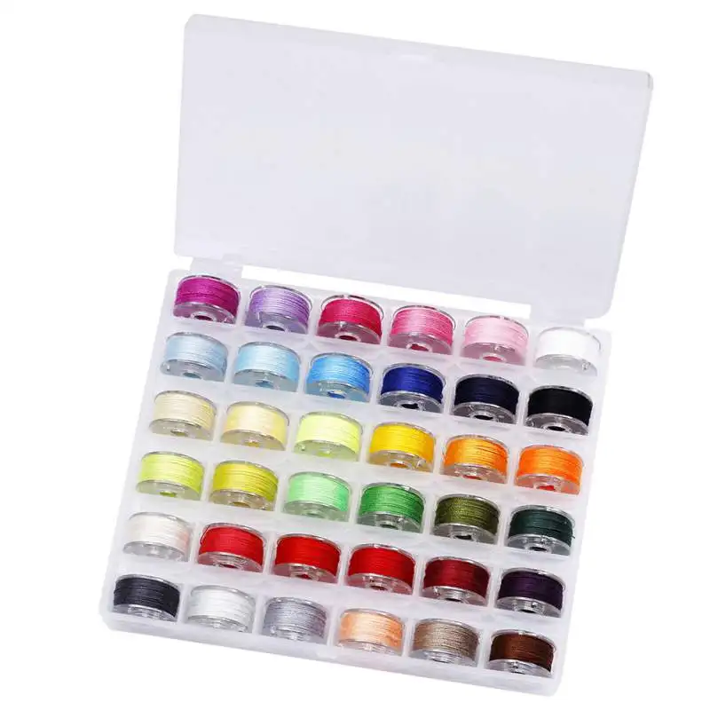 36 Colours Bobbins Sewing Threads Set Standard Size Assorted Colors For ...