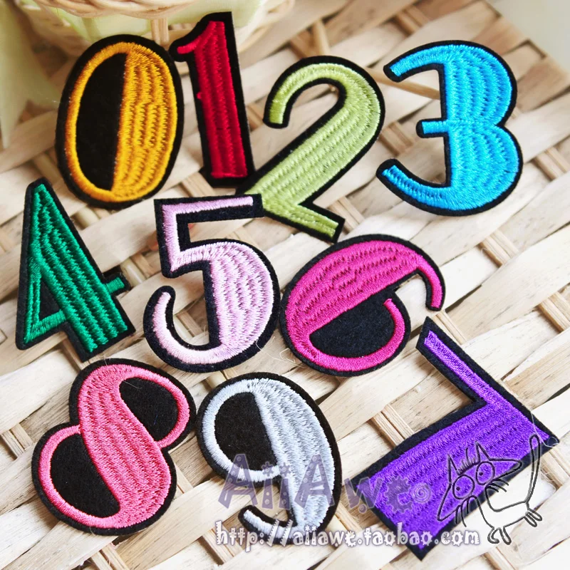 0123456789 number patch applique 10 pieces-in Patches from Home ...