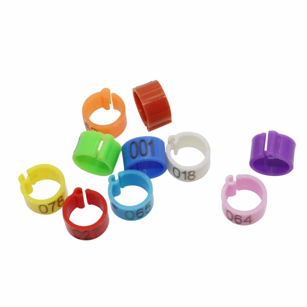 100 PCs bird clip ring 8 mm plastic Digital markup Parrot pigeons 10 ...