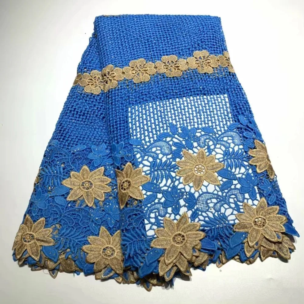 Cassiel Novo Design Africano Tecido de Renda Guipure Laços de Tecido de ...