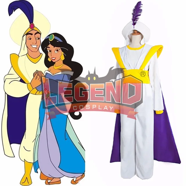 Aladdin Lamp Prince Aladdin Prince Cosplay Costume outfit with cape hat ...