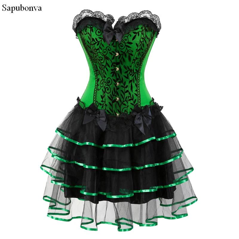 Sapubonva Victorian Corset Dresses Halloween Costumes Corsets Bustier