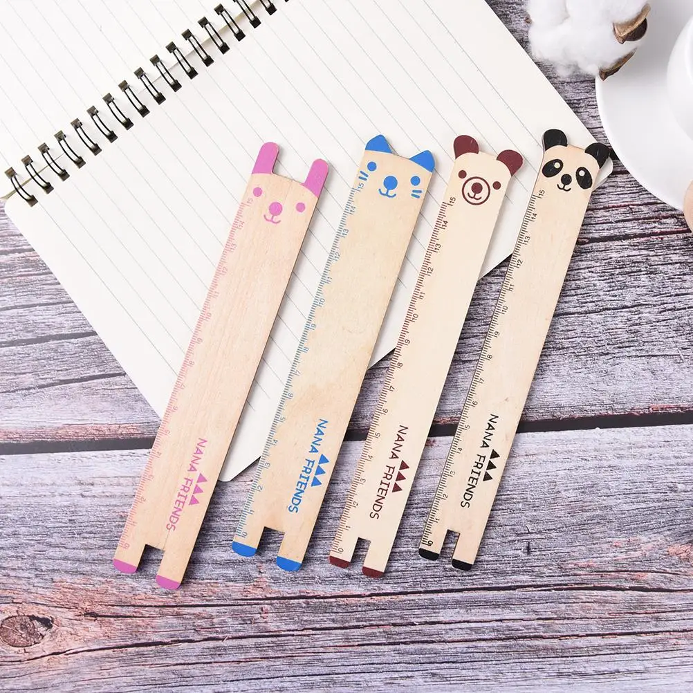 Wooden 15cm Cute Panda Ruler For School Supplies Student Prizes Rulers ...