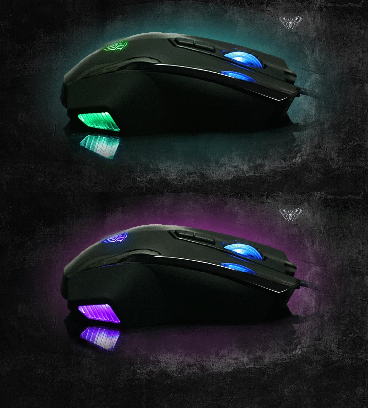 5 PCS E sport Programe Gaming Mouse AULA 3200DPI DIY LED Breath Light ...