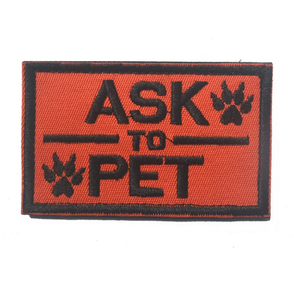 Ask-to-Pet-Patches-Hook-Loop-Funny-Embroidery-Badge-for-Dog-Vest ...
