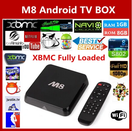 Original M8 Amlogic S802 XBMC Fully Loaded Android TV Box Quad Core ...