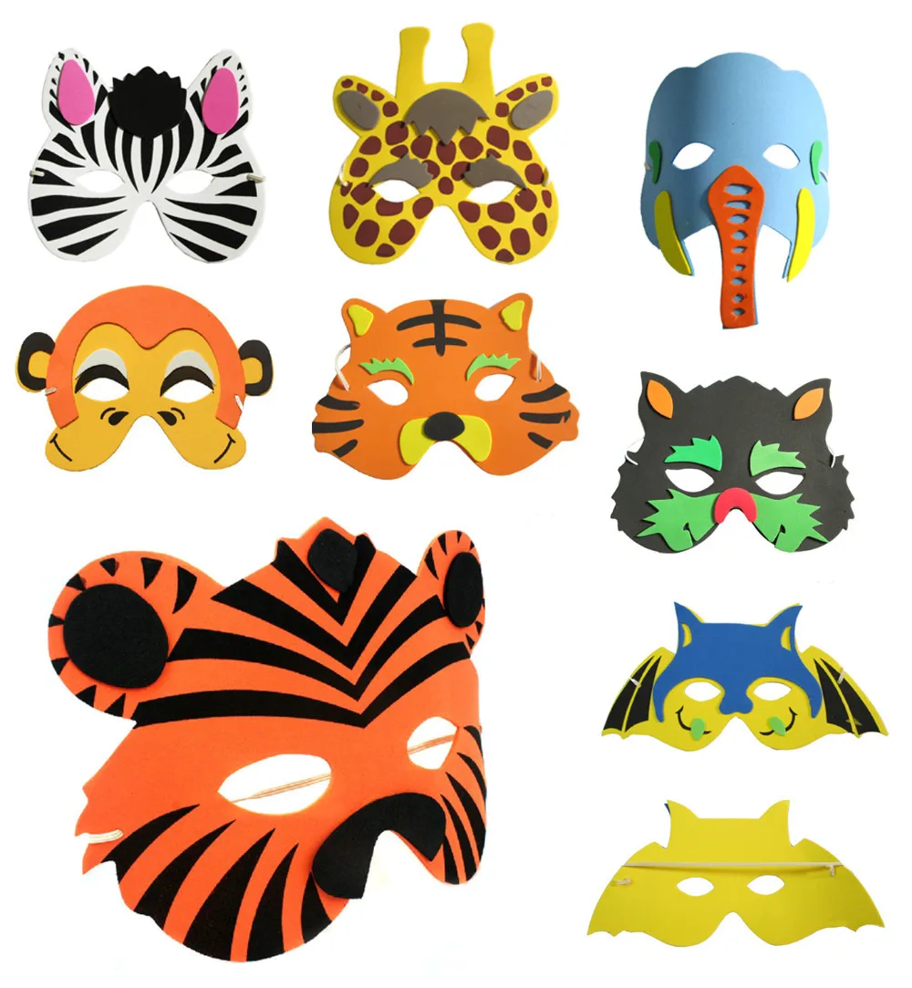 10pcs/lot Assorted Kids Foam Animal Masks for Birthday Party Favors ...