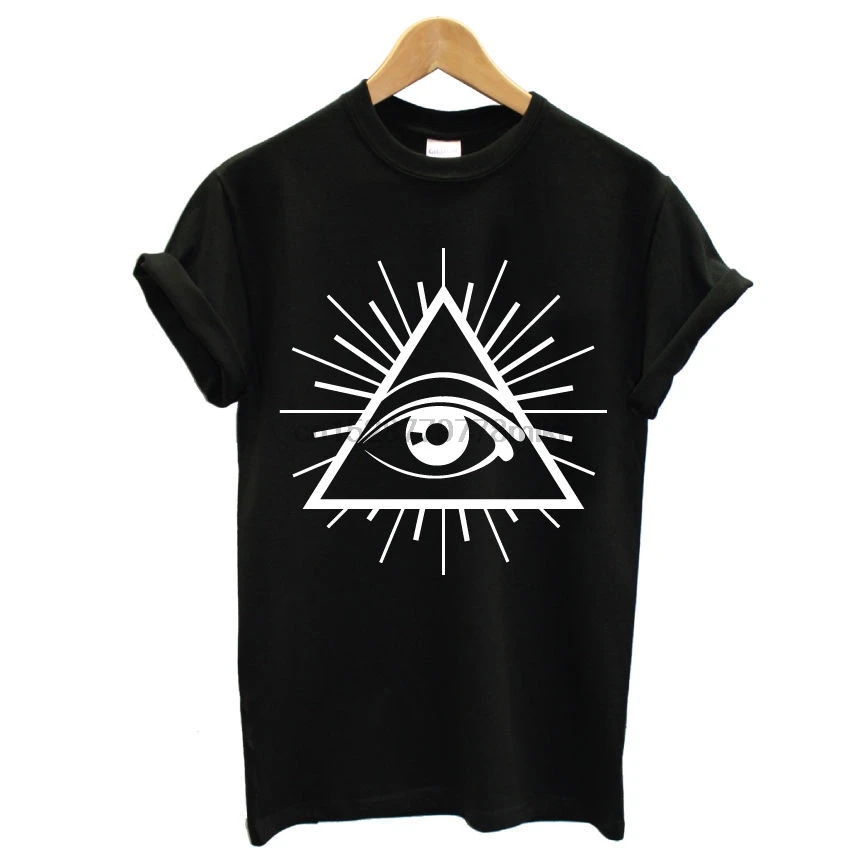 ALL SEEING EYE พิมพ์ MENS T เสื้อ ILLUMINATI CULT CROSS TEE SWAG TUMBLR ...