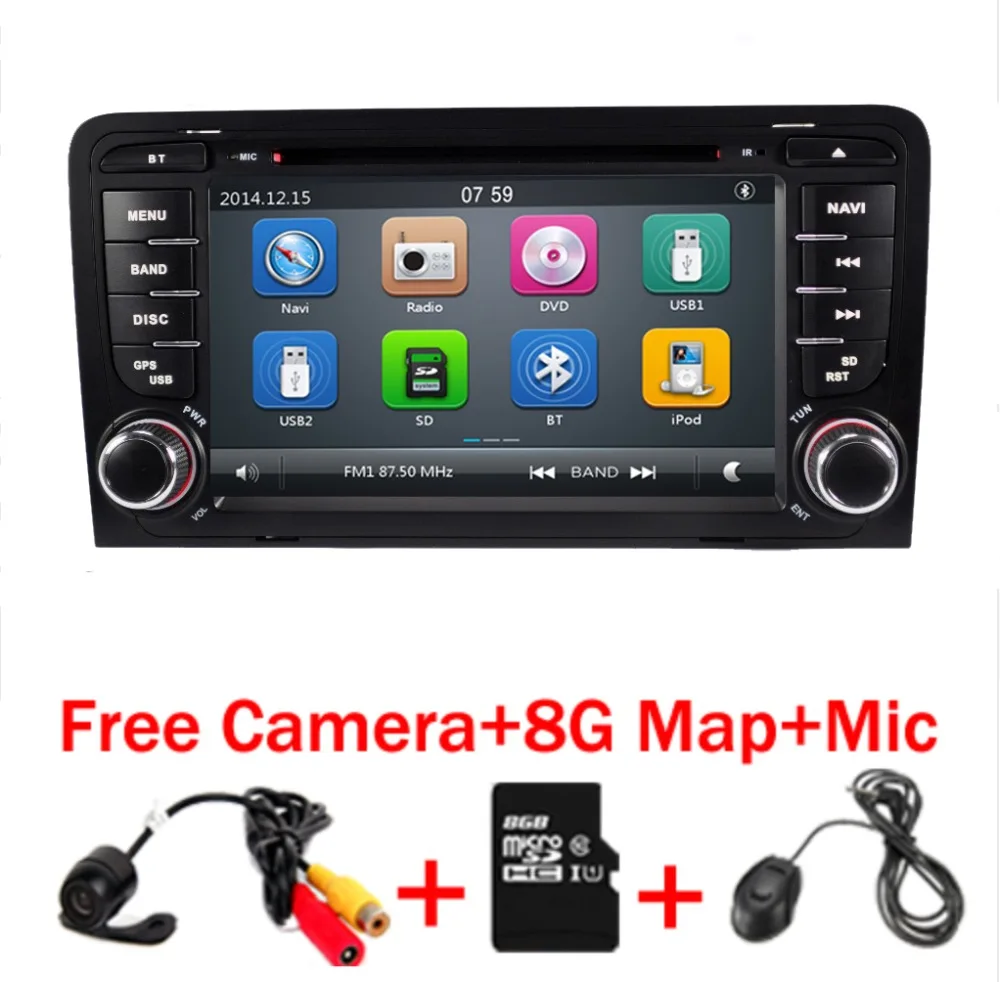 7" Car DVD For Audi A3 S3 2002 2011 2din car multimedia dvd player GPS ...