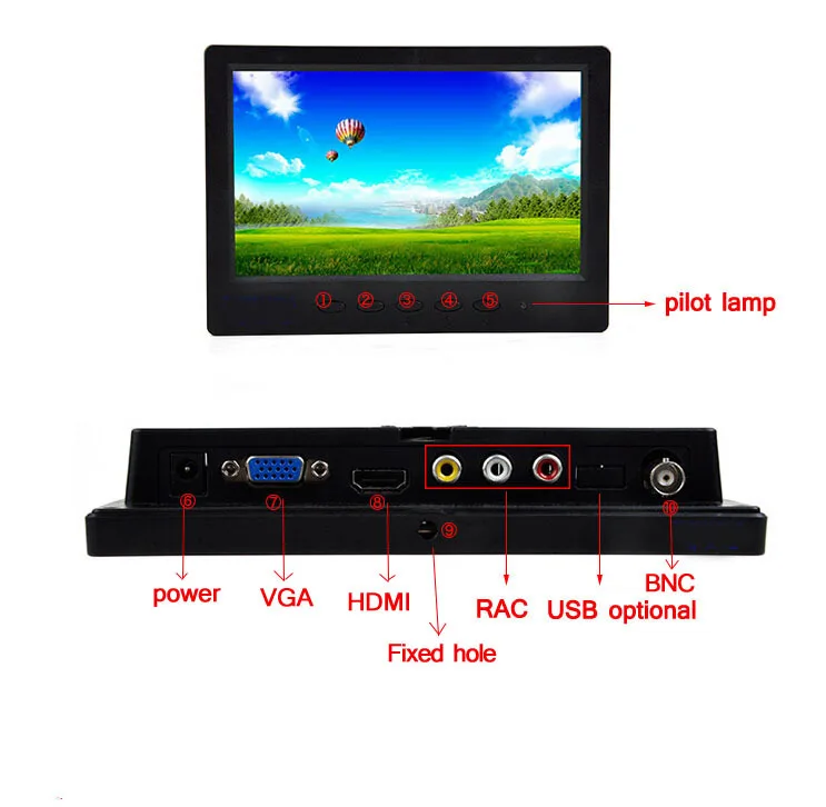 2015 NEW !! 7 inch HD wide viewing angle IPS screen LCD monitor 7" 16:9 ...