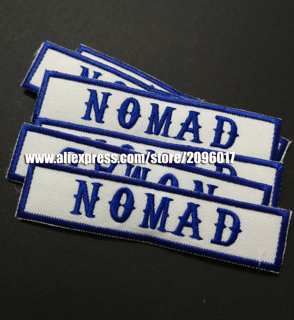 Blue Customized Sons Of Nomad Patches Badges Embroidered Iron On Biker ...