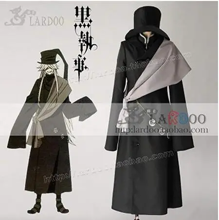 Full Set Black Butler Kuroshitsuji Undertaker Uniform Cosplay Costume ...