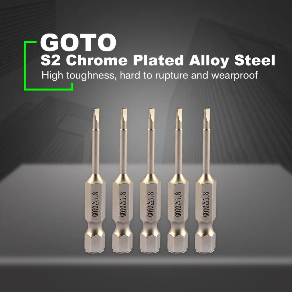Goto 5Pcs S2 Alloy Steel SH1/4 50mm High Precision Triangle Head Magnetic Screwdriver Bits Set ...