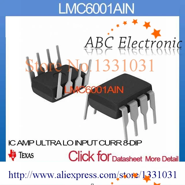 LMC6001AIN IC AMP ULTRA LO INPUT CURR 8 DIP LMC6001AIN 6001 LMC6001 LMC6001A LMC6001AI 6001A|ic ...