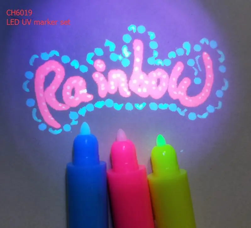 Popular uv art marker CH 6019,including 3 different uv colored mini ...