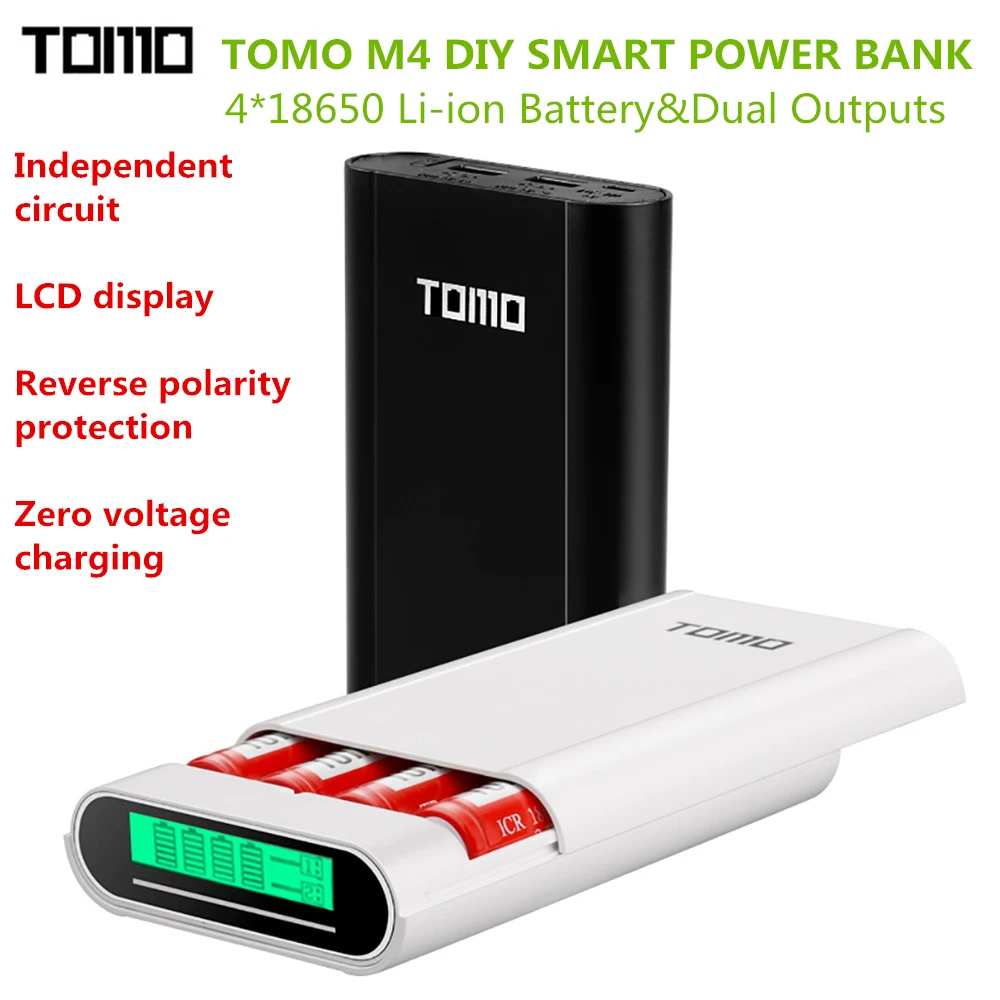 Tomo M4 Smart Power Charger 5v 2a Power Bank Case C4 X 18650 Li-ion ...
