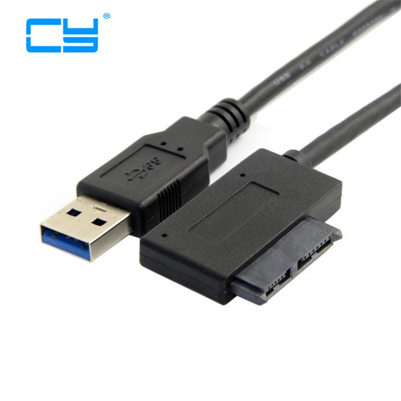 USB 3.0 to 7+6 13Pin 90 right angle Slimline SATA Cable for Laptop CD ...