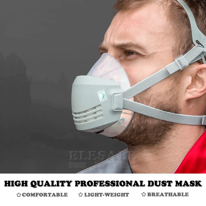 High-Quality-Work-Safety-Dust-Mask-Soft-Silicone-Half-Face-Mask ...