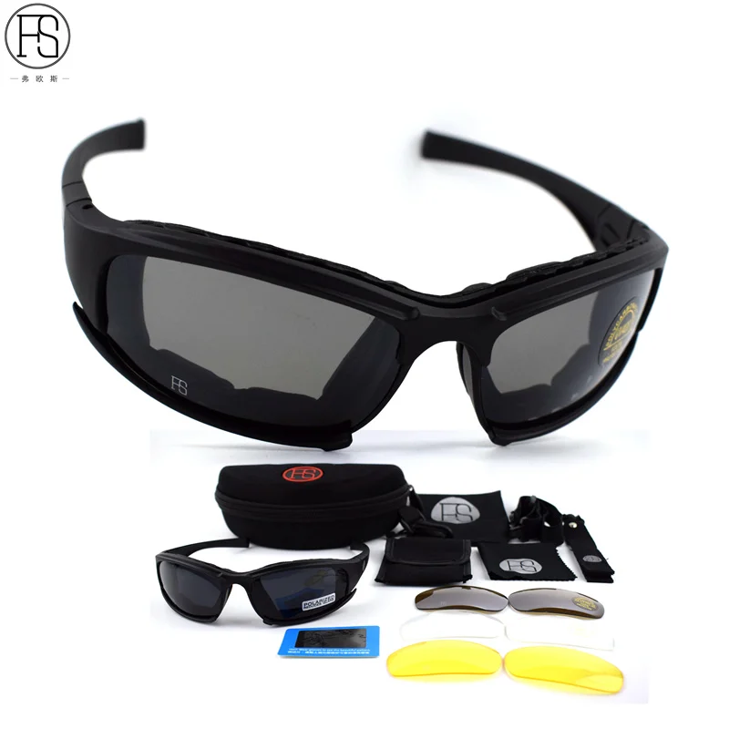 FS Brand X7 Army Goggles Sunglasses Men Military Sunglasses Male 4 Lens FS Brand X7 Army Goggles Sunglasses Men Military Sunglasses Male 4 Lens