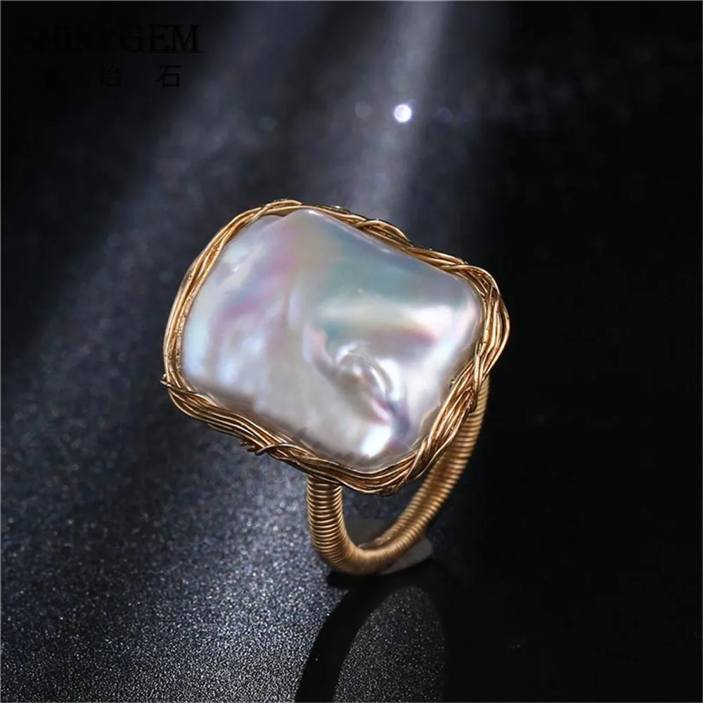 Craft Supplies & Tools Wire Wrapped Potato Pearl Rings Jewelry & Beauty ...