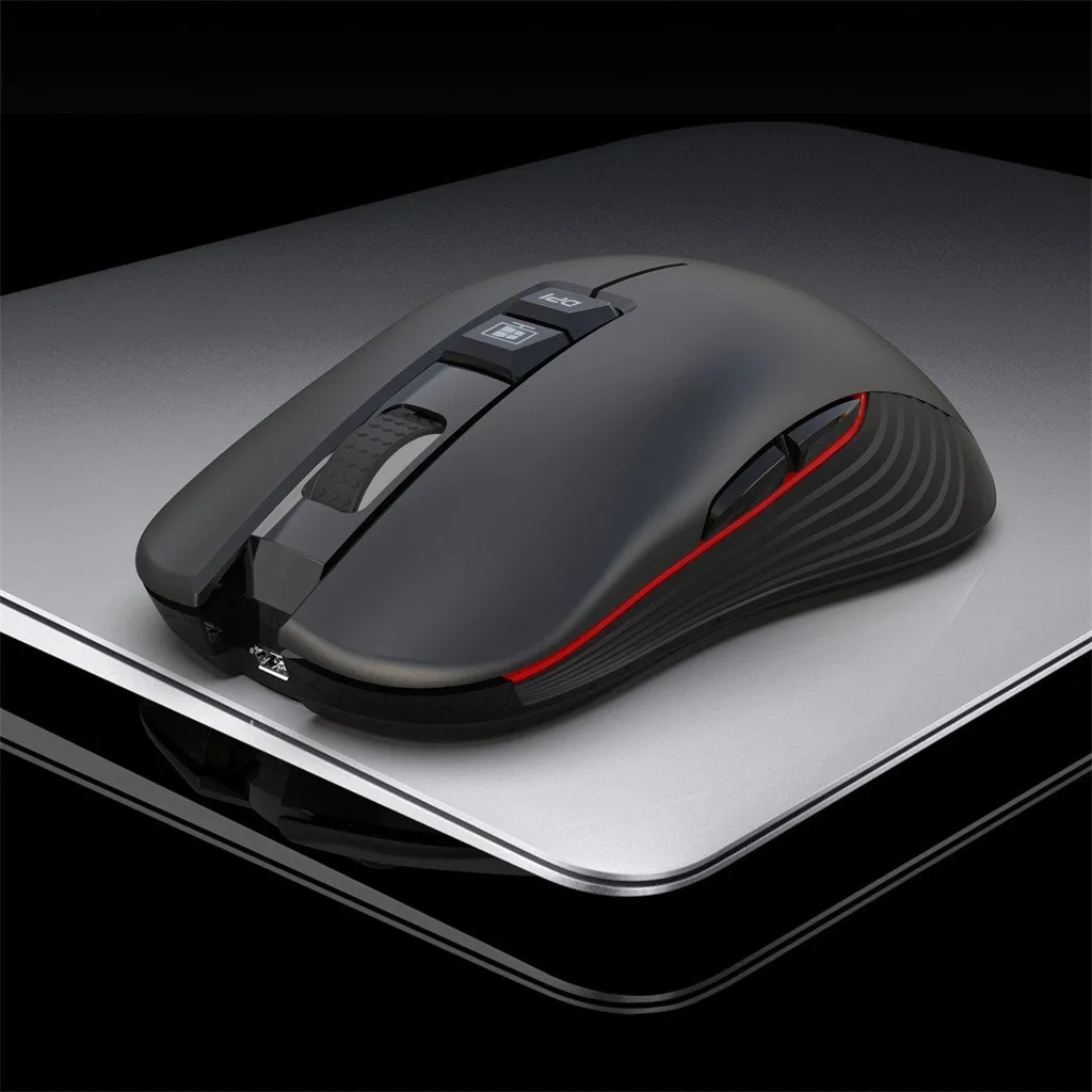 HXSJ T30 USB 무선 마우스 2.4GHz 인체 공학적 충전식 무음 마우스 LED 백라이트 광학 마우스 3600 인치 당 ...