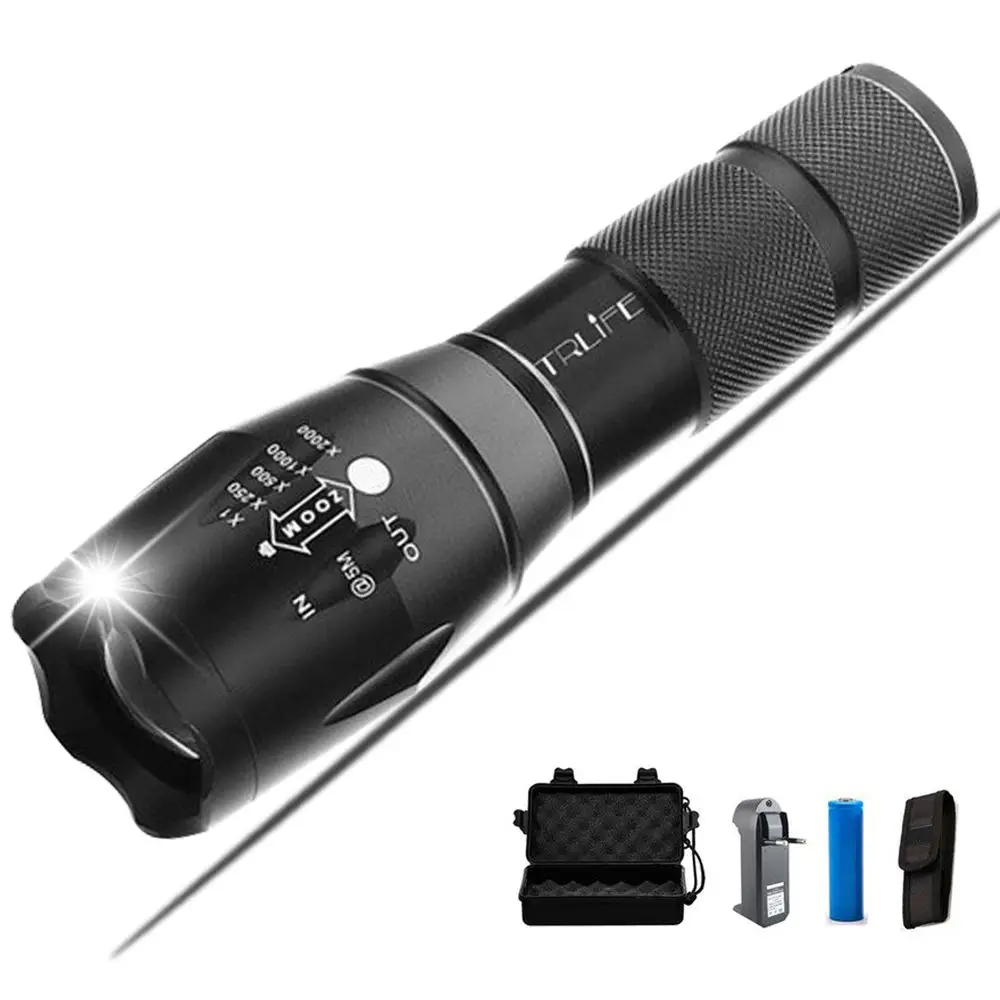 X900 LED Flashlight 8000 Lumens 5 Mode Super T6 LED Tactical Flashlight ...