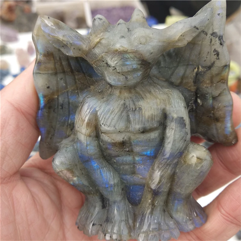 natural crystal animal hand-craved fluorite quartz gargoyles ...