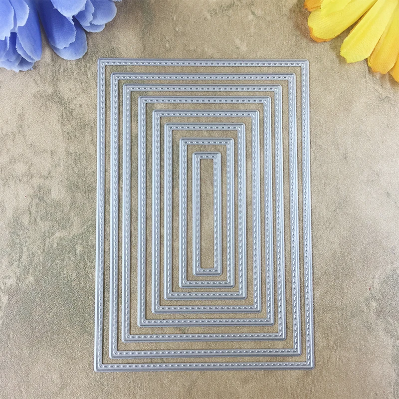 8 Pieces Rectangle sewing thread Cutting Scrapbook DIY album Card Paper ...