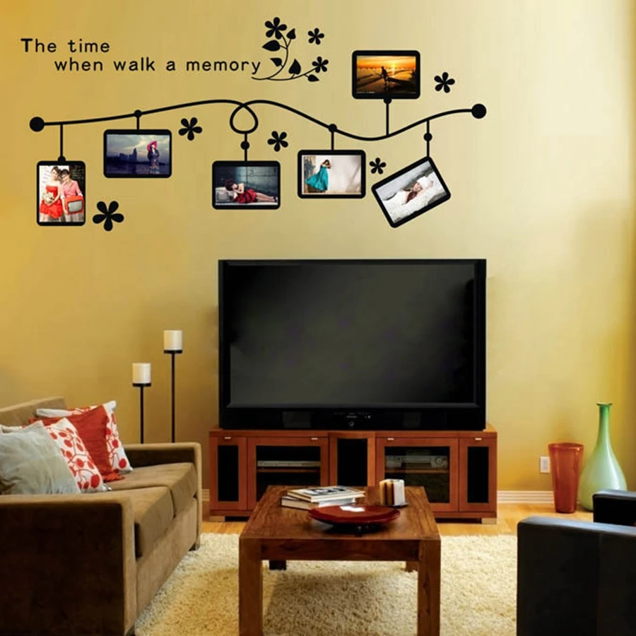 Flower Vine Photo Frame Wall Decals Classic Wall Stickers For Home ...