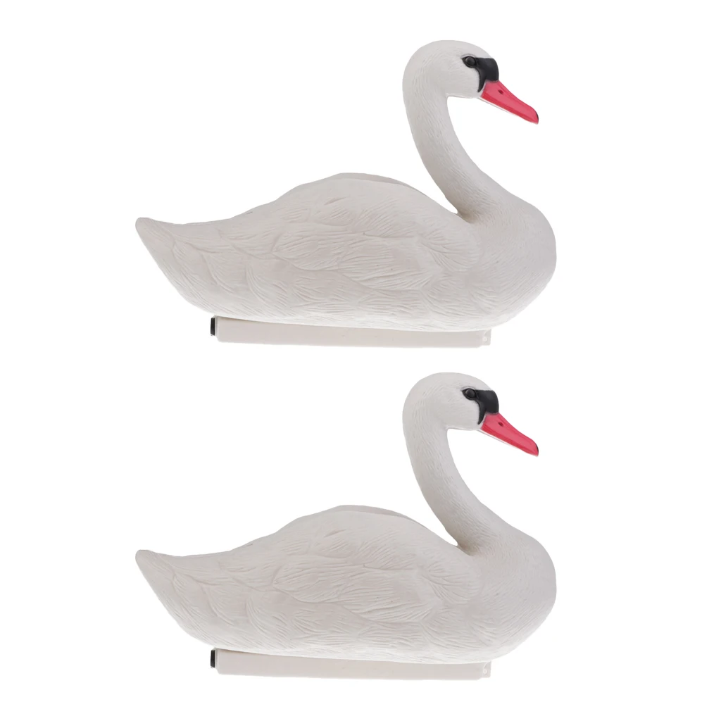 2 Piecss Floating Swan Decoy For Hunting Fishing Garden Decors Pest ...