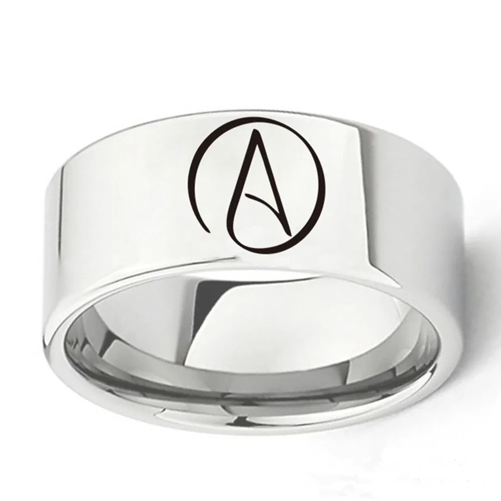Dropshipping Mens Boys Stainless Steel Ring Atheist Atheism Symbol ...