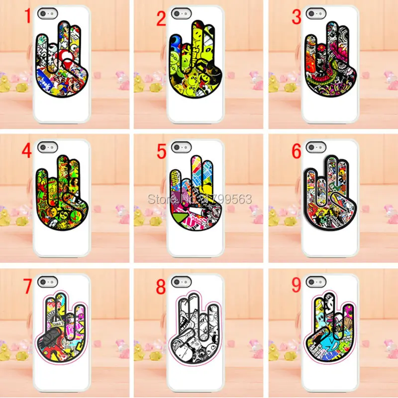 9pcs/lots adesivo sticker bombs maozinha hard White skin case cover for ...