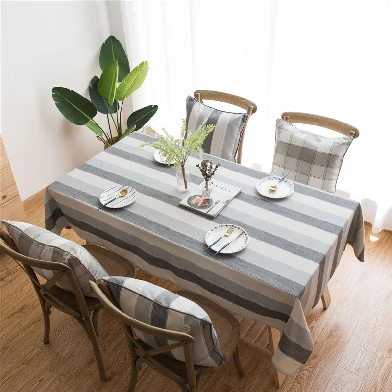 Original Nordic Striped Waterproof Tablecloth Minimalist Modern Light ...