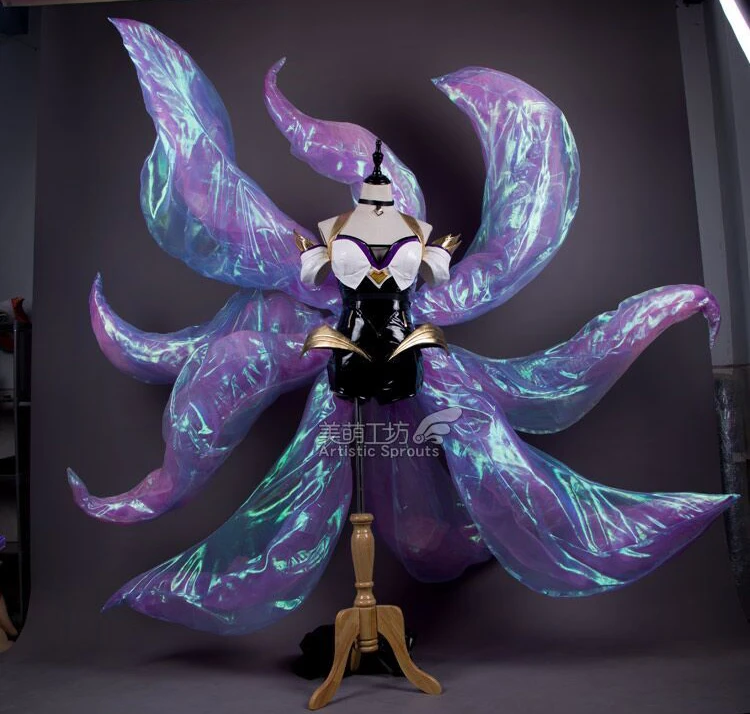 Jan Stock Game LOL KDA Ahri Cosplay Costume PU Leather Uniform K DA Ahri