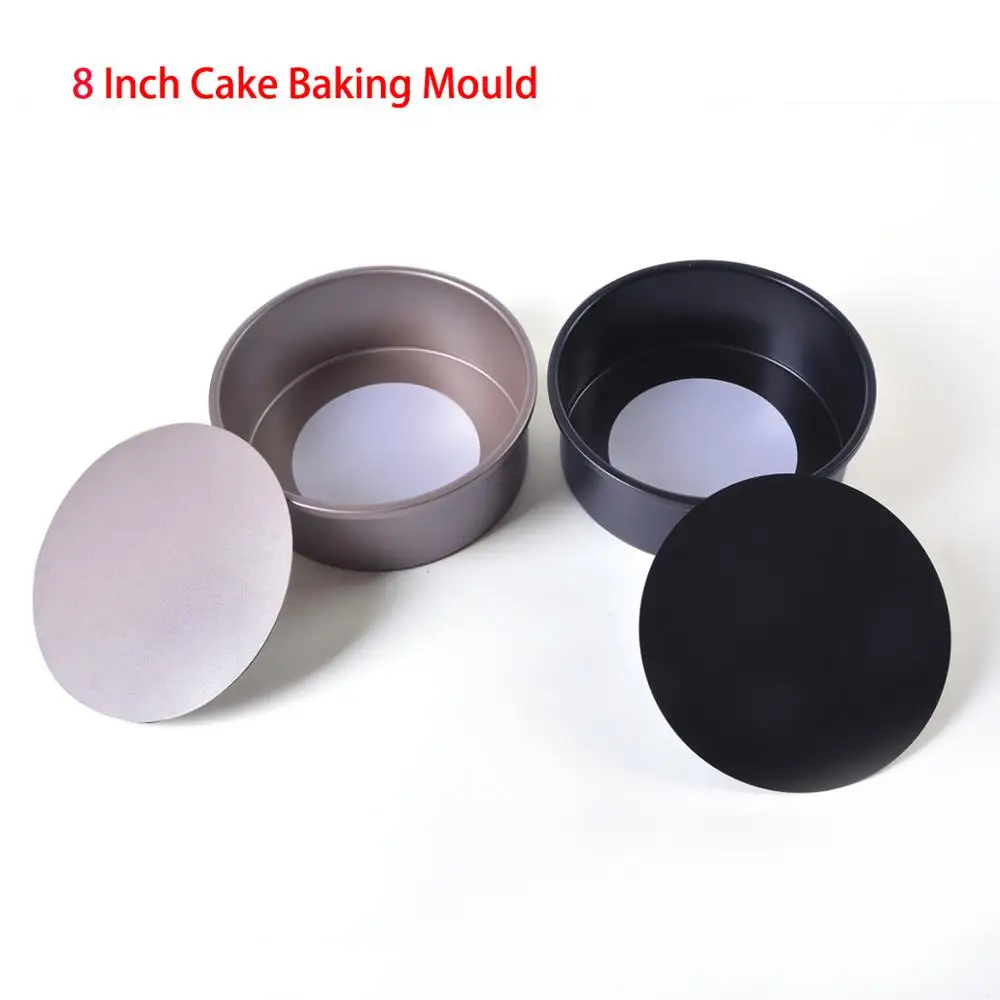 LIFETALK Black Round 8 Inch DIY Cake Mold Carbon Steel Gold Color Non ...
