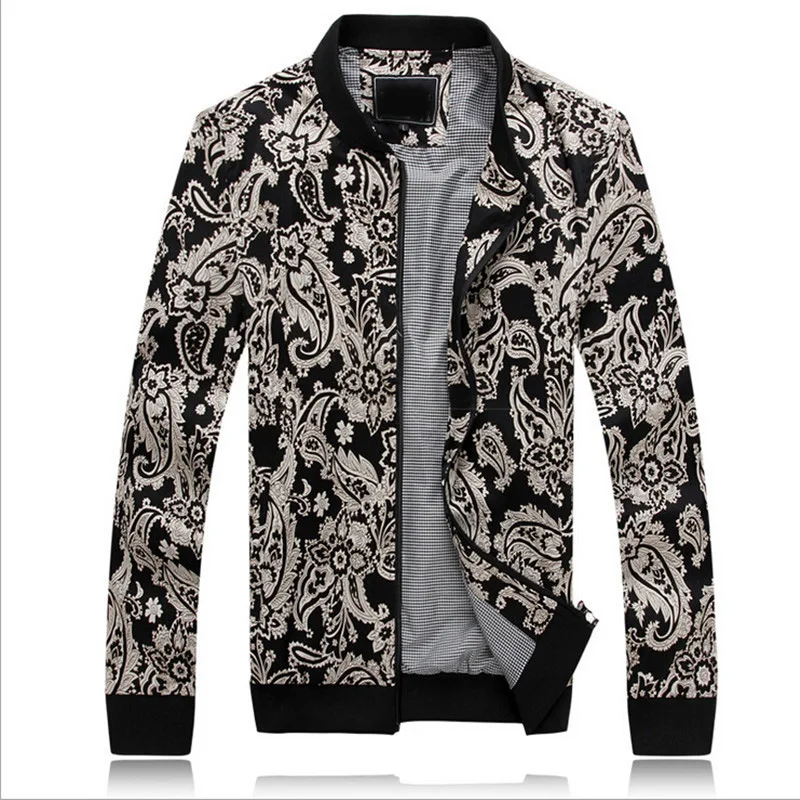2018 New Arrival Man Autumn Print Floral Jakcet Mens Fashion Brand ...