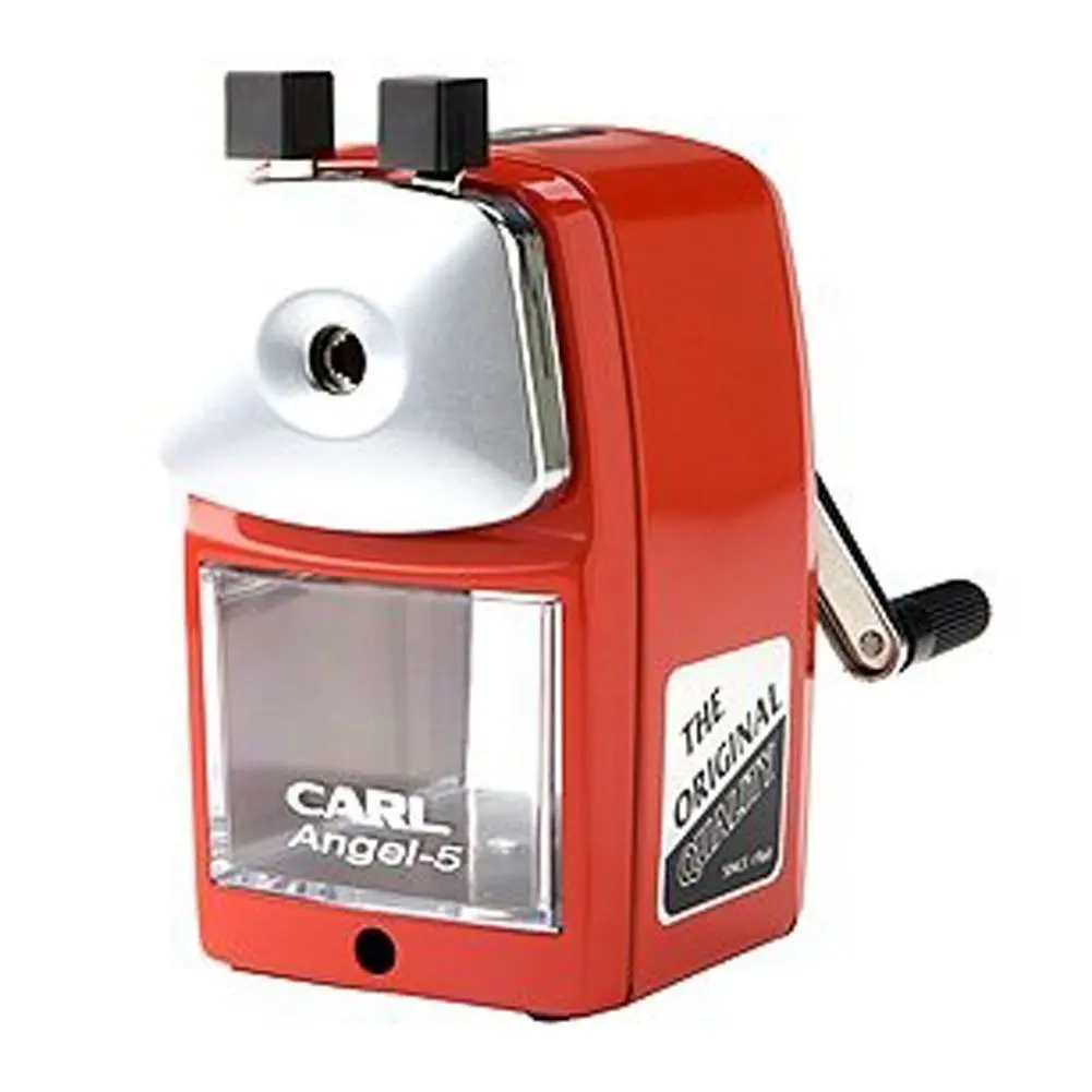 Red/Blue/Black CARL Angel 5 Pencil Sharpener Quiet Heavy Duty Classic ...