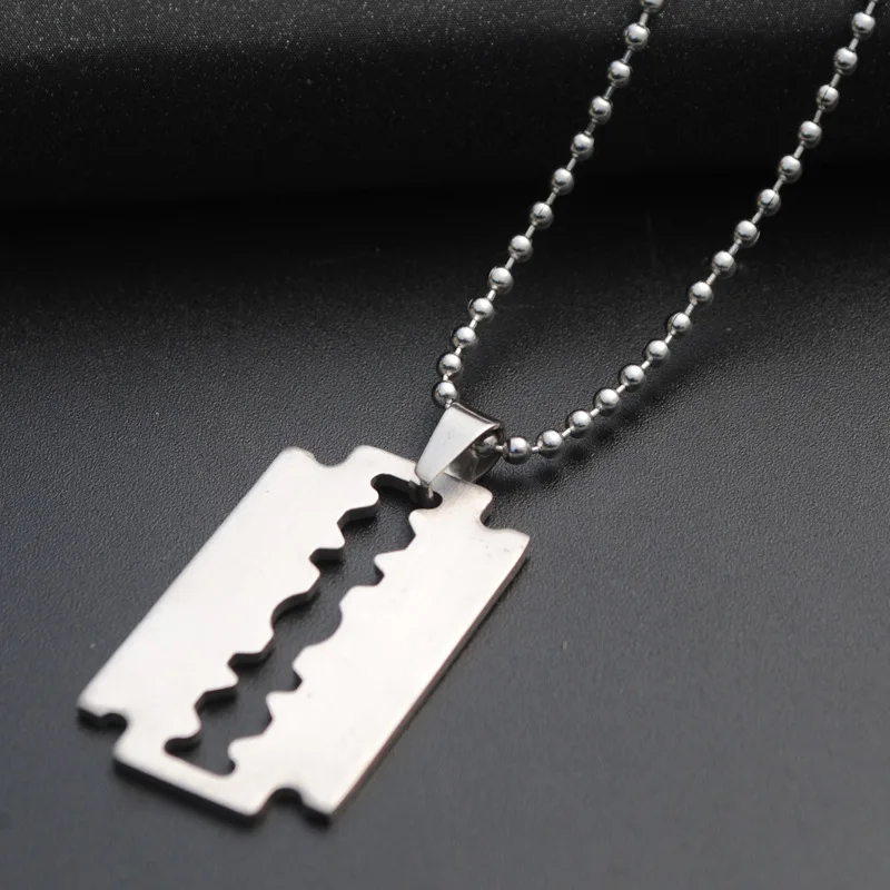 New Razor Blade Necklace Men Jewelry Trendy Stainless Steel Razor ...