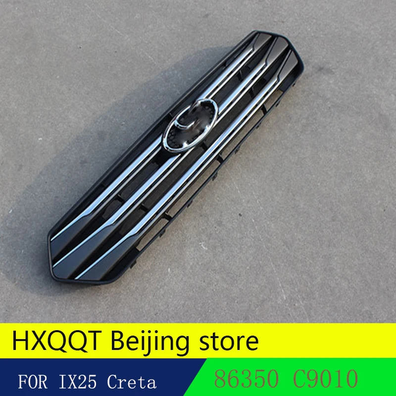 프론트 범퍼 어퍼 그릴 크롬 엠블렘 OEM 용 현대 IX25 Creta 2017 + 전면 라디에이터 그릴 정품 부품 86350 ...