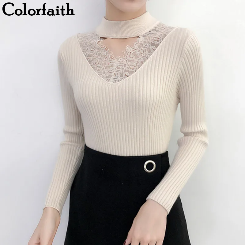 Colorfaith Women Pullovers Sweater 2019 Knitted Autumn Winter Fashion ...
